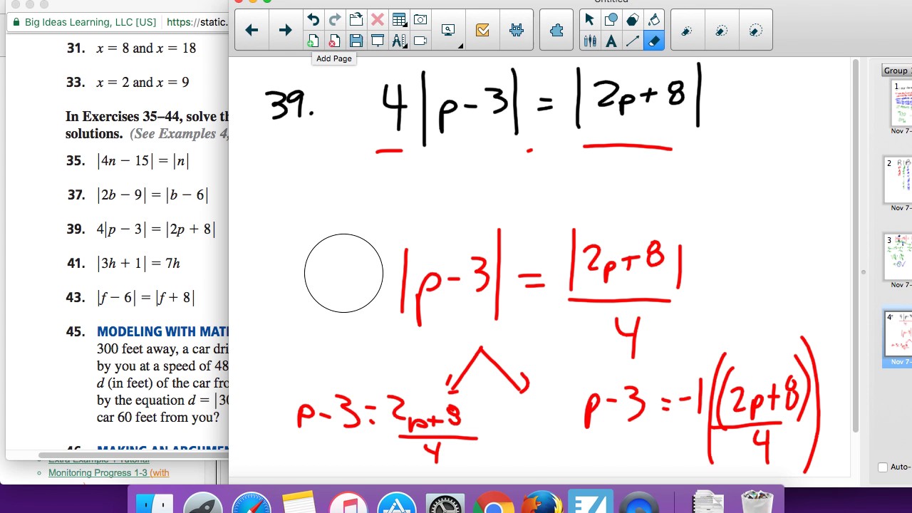 Solving Absolute Valeu Equations with Absolute values on both sides