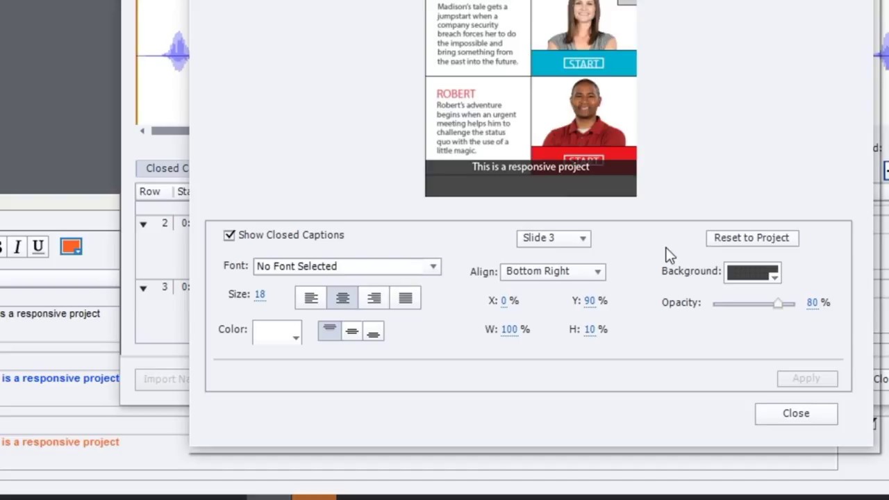 Adobe Captivate & Customized Closed Captioning