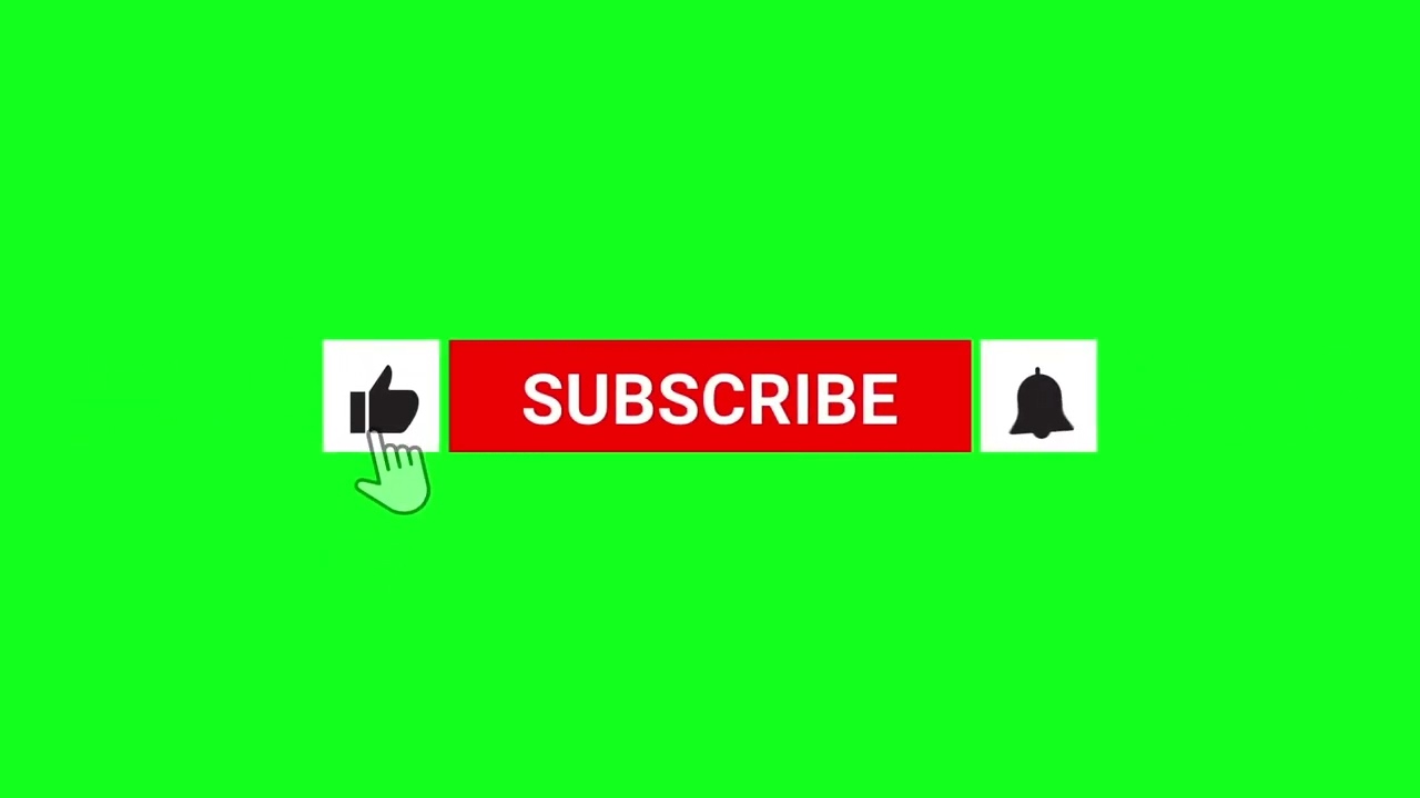 Animated Subscribe Like Notification Button Green Screen footage | 4K footages | GreenScreen Vfx