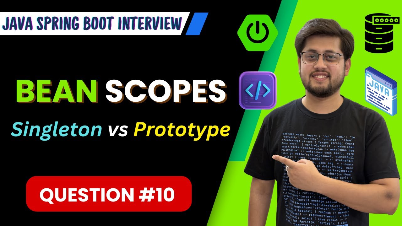 Understanding Bean Scopes: Singleton vs Prototype | Java Spring Boot Interview Question 10