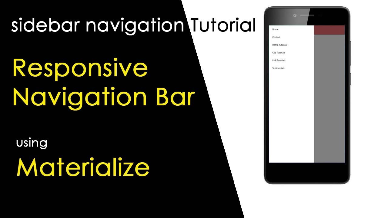 Responsive Navigation Bar tutorial using Materializecss | csPoint web designing tutorials