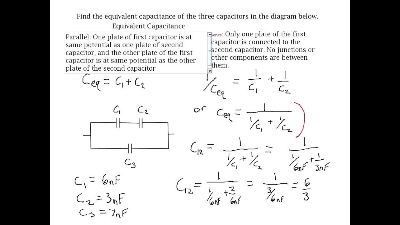 Equivalent Capacitance Example Problem [with Closed Caption (CC)]