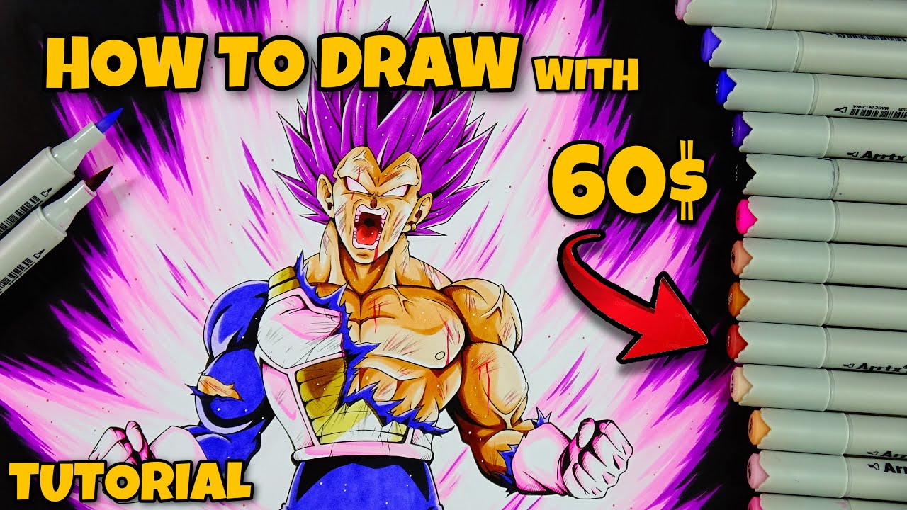 How to Draw VEGETA Ultra Ego (NEW FORM) | Step by Step Drawing TUTORIAL | 4K