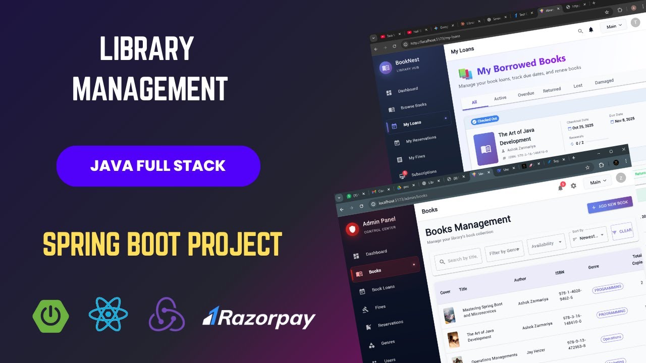 Library Management System Java Full Stack | Spring Boot, React & MySQL