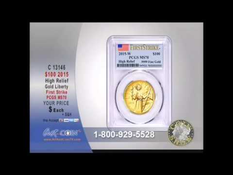 $100 2015-W PCGS MS70 High Relef Gold Liberty Coin
