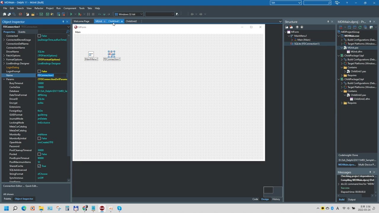 Single connection FireDAC on MDI Form using BPL  with Rad Studio Delphi 11.x  [Part 2]