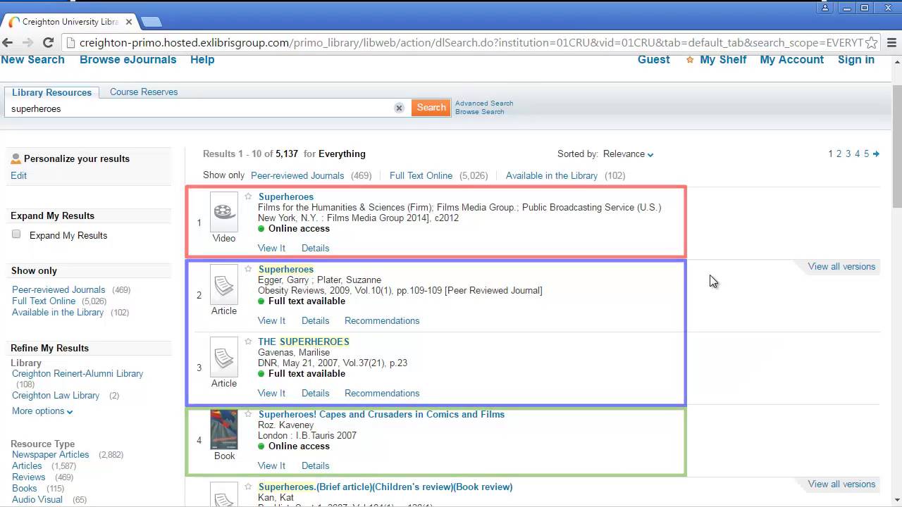Jaysearch: Accessing an Item