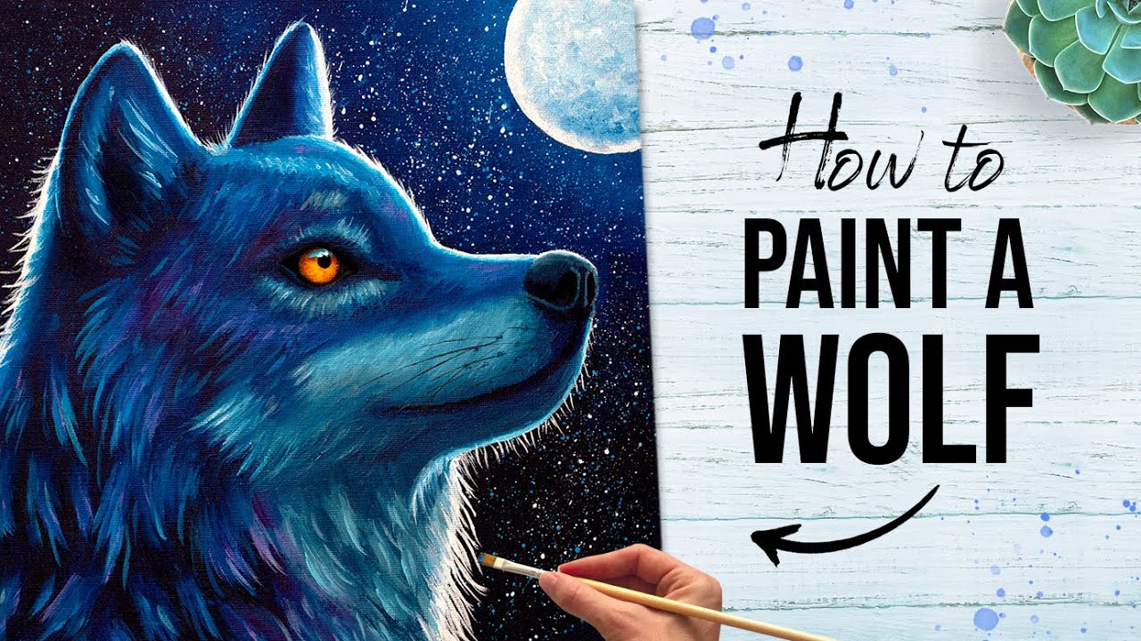 How to Paint a Wolf in Acrylics | Colorful Wolf Art Tutorial