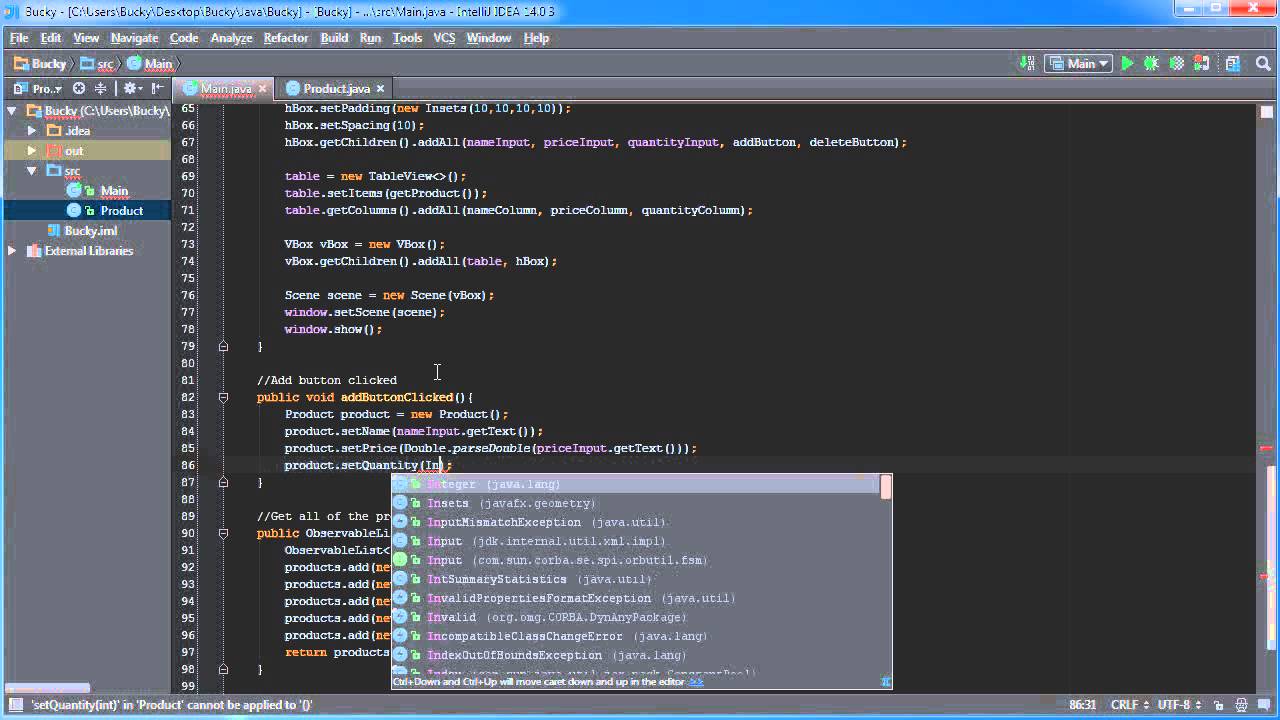 JavaFX Java GUI Tutorial - 20 - Adding and Deleting TableView Rows