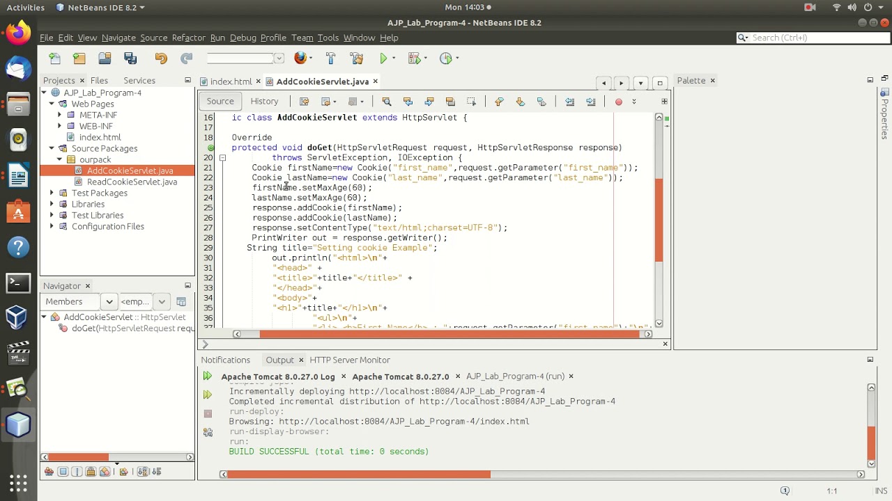 AJP Lab Program 4 - Handling Cookies using Java Servlet