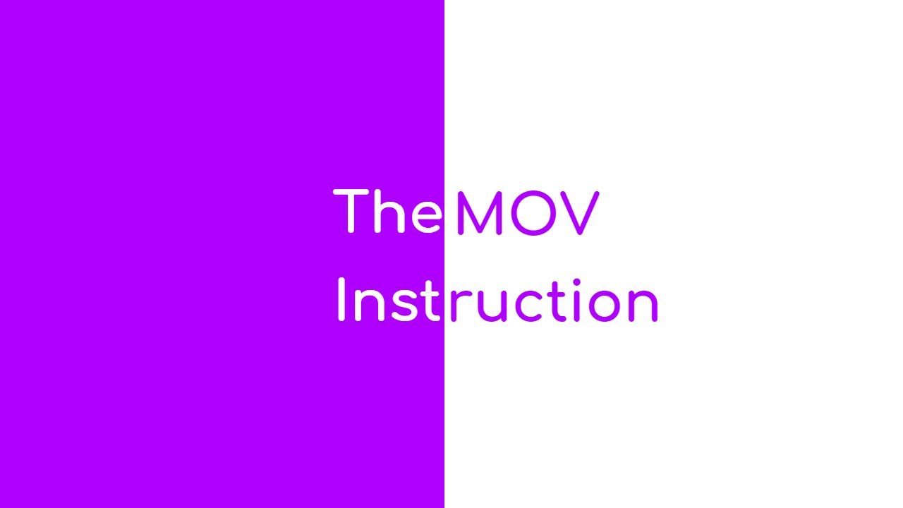 The MOV instruction | Assembly Language