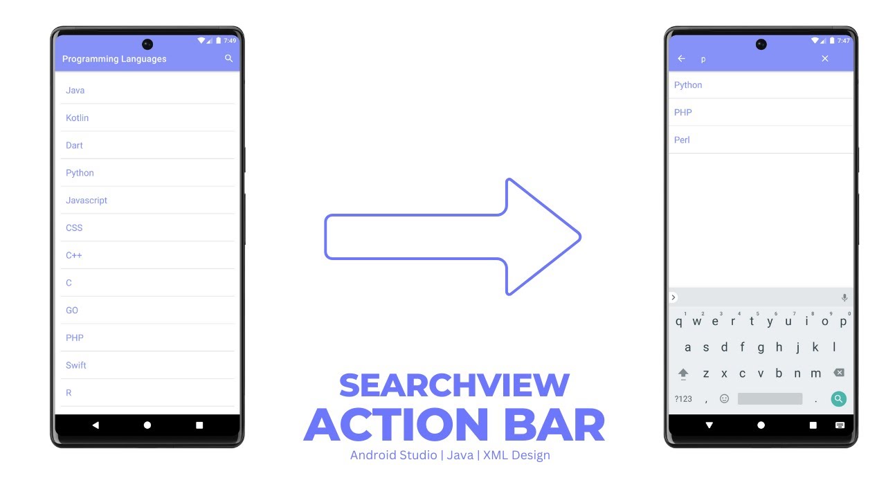 SearchView on Action Bar with ListView in Android Studio using Java | Toolbar