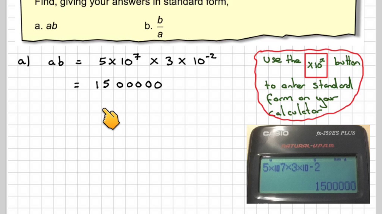 Using standard form on a calculator