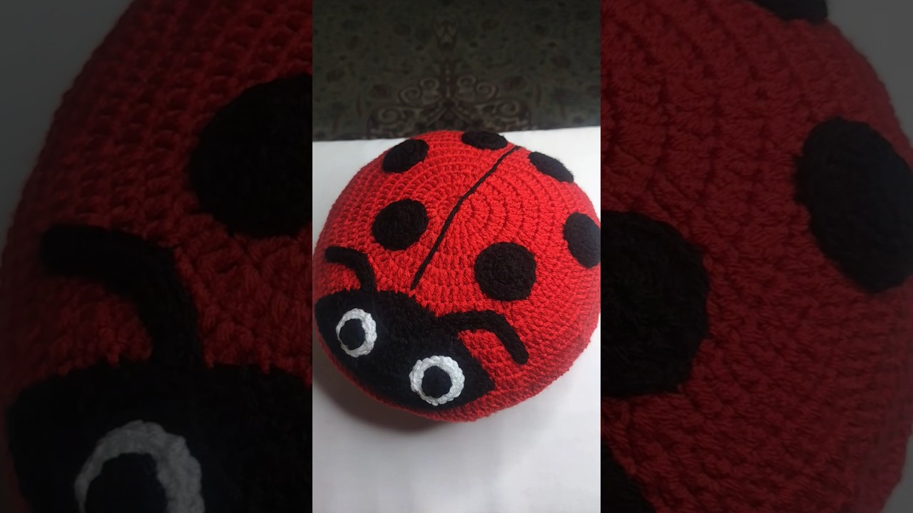Amazing!! Crochet Ladybug 🐞 Decorative Pillow #beginnercrochet #easycrochet #beautifulcrochet