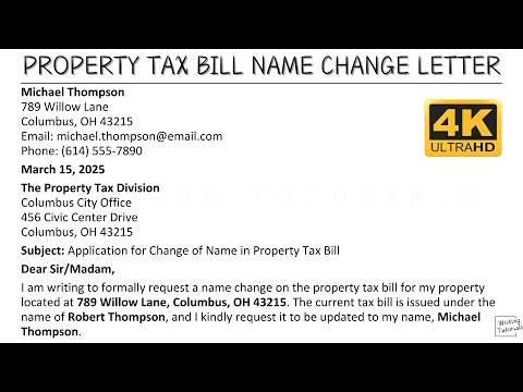 How To Write Application Letter For Change Of Name In Property Tax Bill – Name Change Format Letter
