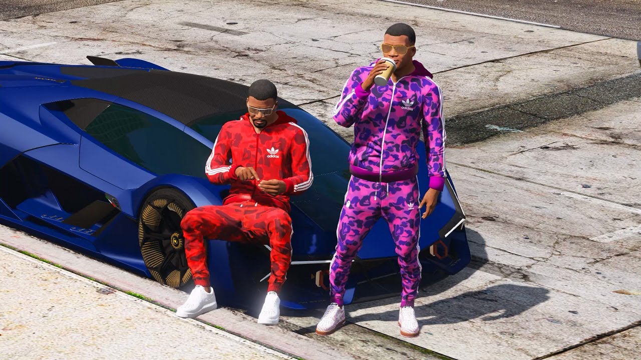 BAPE ADIDAS CAMO TRACKSUITS - Franklin 2.0 - GTA 5 mod - ГТА 5 моды - установка и обзор мода