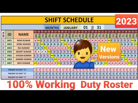 How to create duty roster in excel, How to create Shift Schedule. #shiftschedule #dutyroster #excel