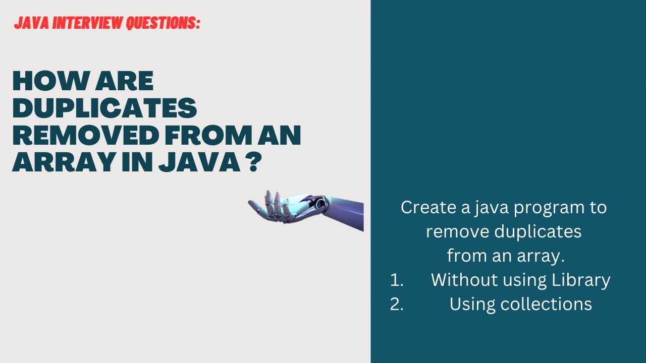 Java | Coding interview | remove duplicates from an array?