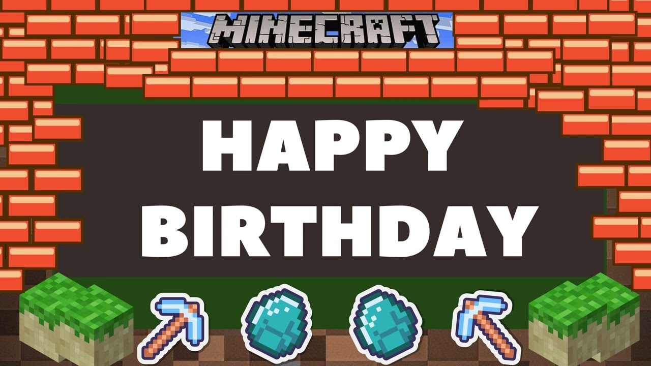 MINECRAFT THEME HAPPY BIRTHDAY BACKGROUND