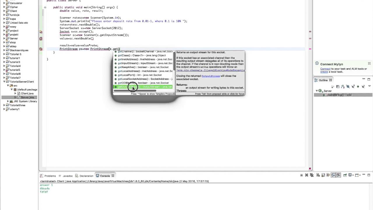 How to make simple Server Client Socket App in Java