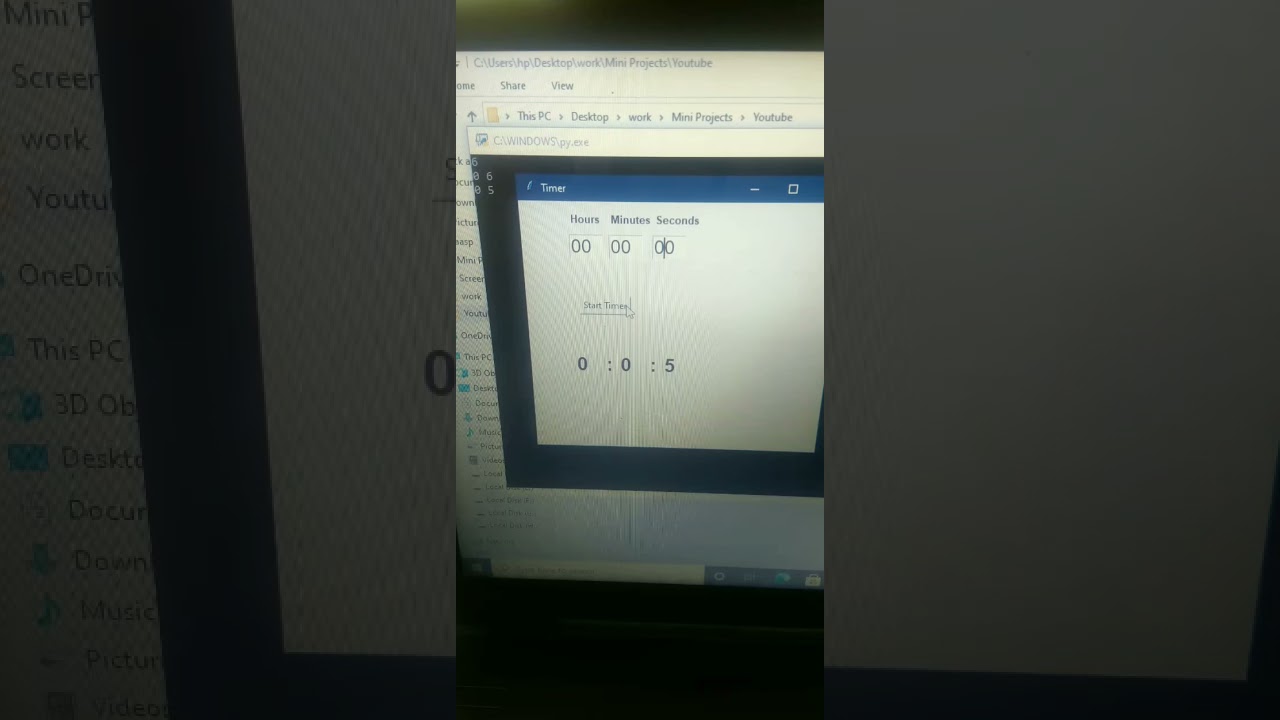 Countdown Timer Using Python.Please subscribe to Channel for source code #python #pythonprogramming