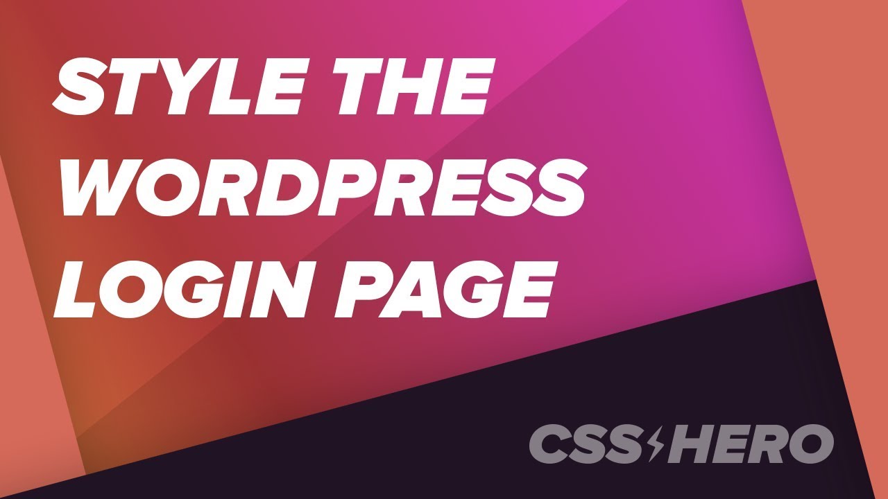 How to customize the WordPress login page