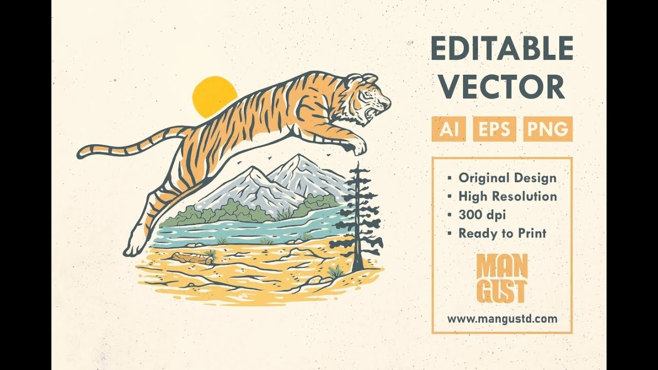 Wild Tiger Adventure Stock Graphics Download