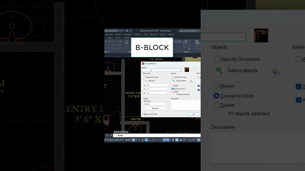 How to Create Block in AutoCAD | AutoCAD 2D Block Creation Tutorial