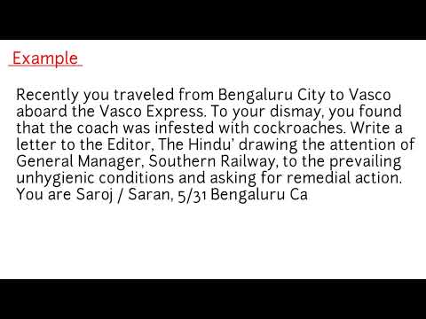 Examples/Sample of Letter to the Editor Writing in English for Class 8/9/10/11/12