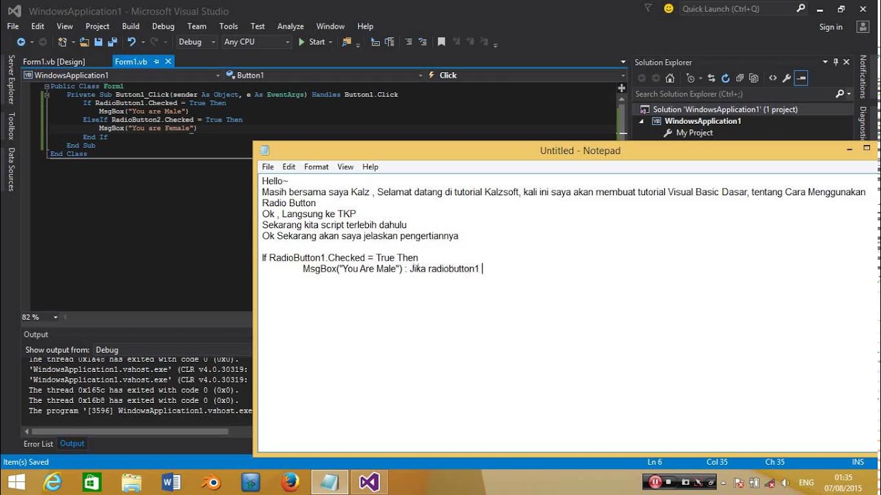 Visual Basic 2015 - 5.How to Use Radiobutton