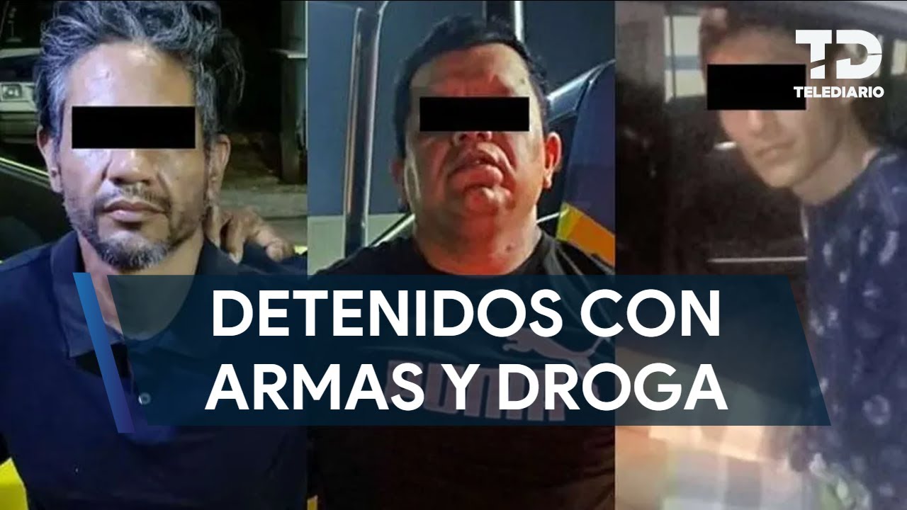 Detienen a tres hombres con armas y drogas en Monterrey