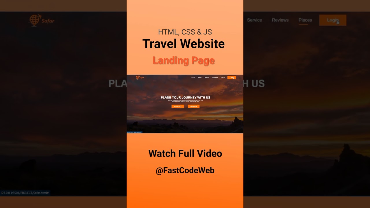 Travel Website Using HTML CSS  | Step by Step Tutorial | Fast Code