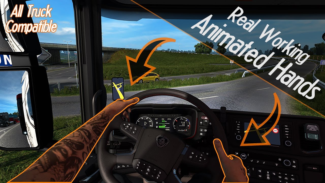 Animated Hands Mod For All Trucks 1.39 v1.0 - ETS 2