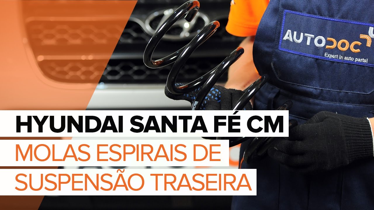 Como mudar molas de suspensão da parte traseira em Hyundai Santa Fe CM ...