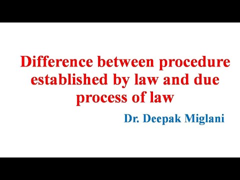 Difference between procedure established by law and due process of law