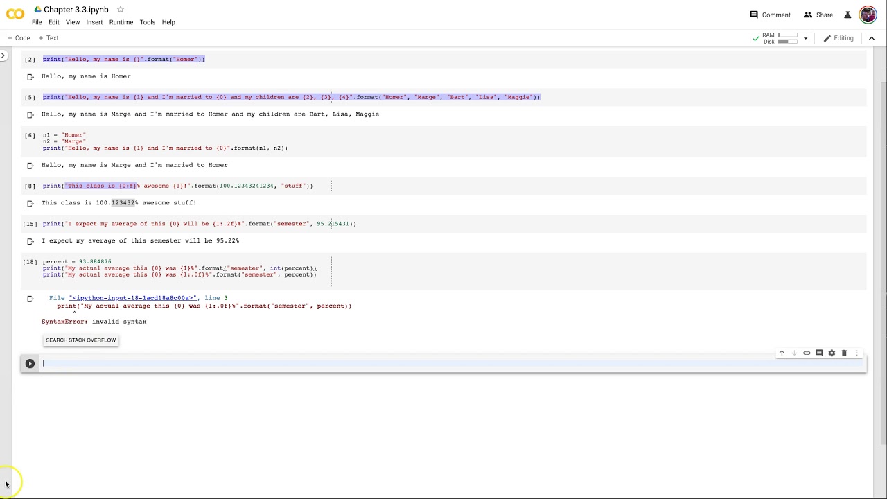 Python: .format function