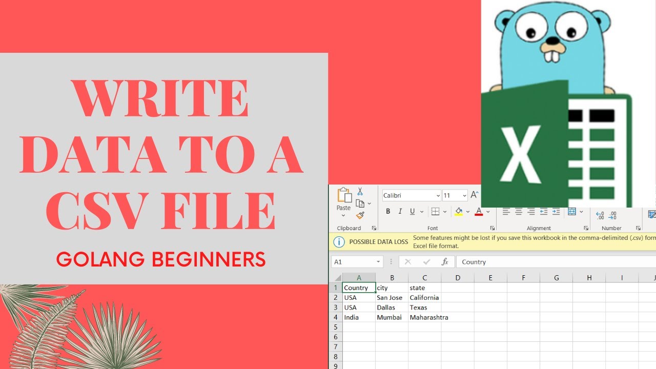 Write Data To CSV file in Golang | Golang Tutorial Beginners
