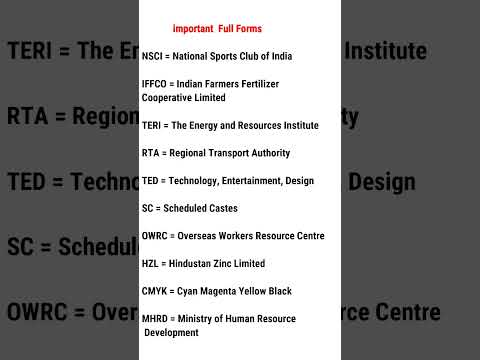 full form of NSCI IFFCO TERI RTA TED SC OWRC HZL CMYK MHRD