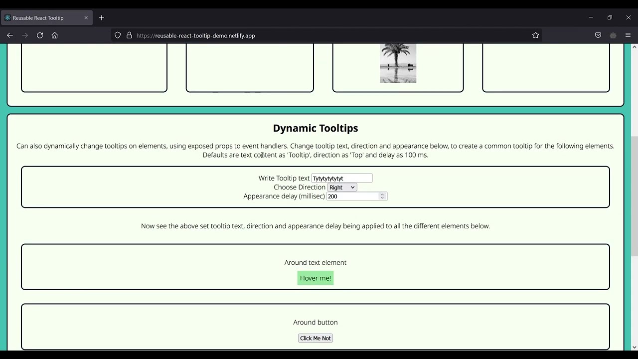 Reusable React Tooltip Demo