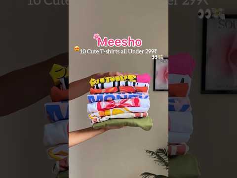 10 Cute T-shirts From Myntra Under 299₹ 🎀 #tshirt #oversizedtshirt #meesho #myntra #meeshotop #fyp