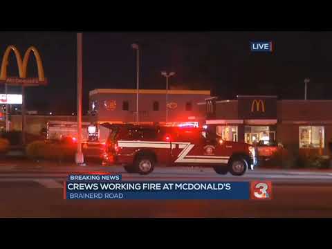 Crews working fire at McDonald's on Brainerd Road