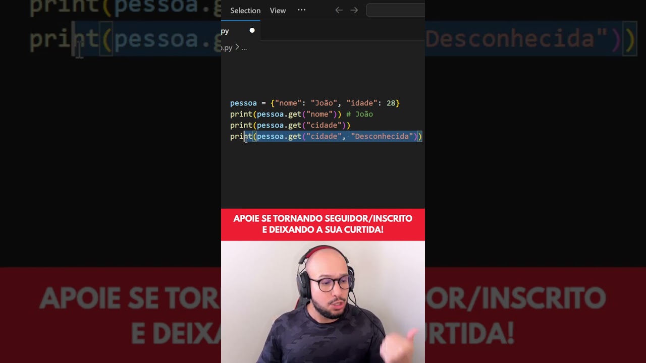Python em 1 Minuto: Como Evitar Erros com dict.get() #python #shorts #dicas