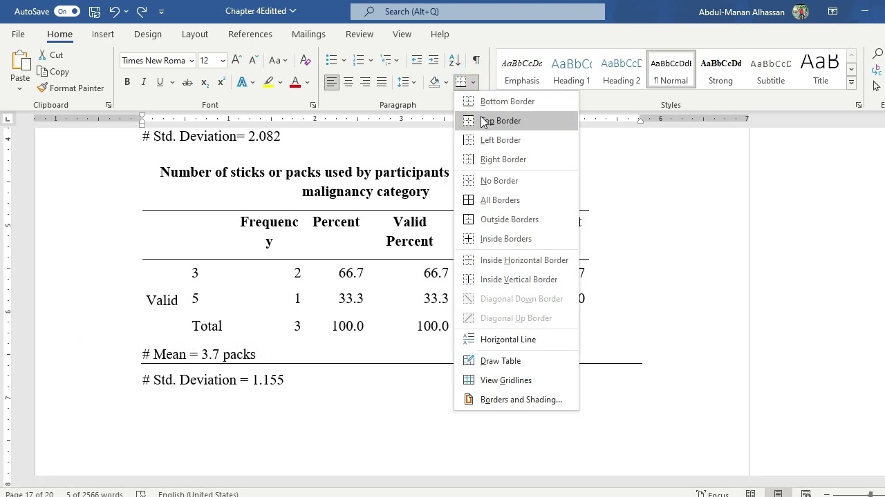 How to Change Tables to APA style on Ms Word