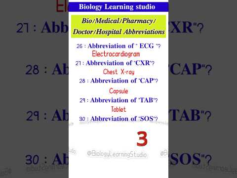 Medical Abbreviations #medical #abbreviation #pharmacy #nursing #fyp
