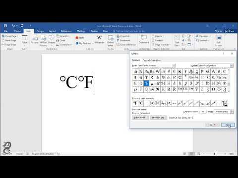 How to type Degree Fahrenheit and Degree Celsius symbol in Word