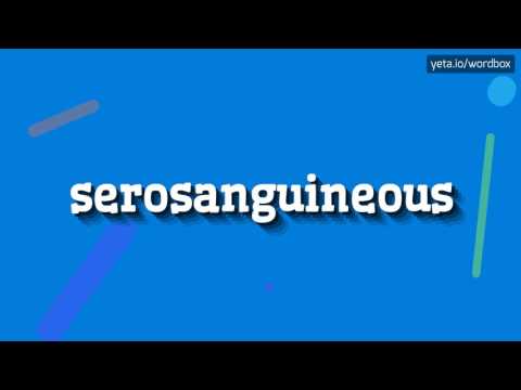 SEROSANGUINEOUS - HOW TO PRONOUNCE IT!?