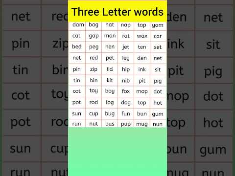 Three Letter words || 3 Letter words ||Three Letter words in English #shorts#youtubeshorts