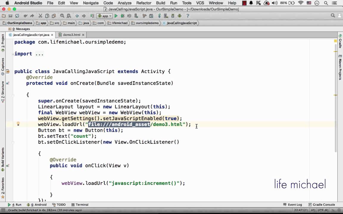 Code in Java Calling Code in JavaScript in Android Application