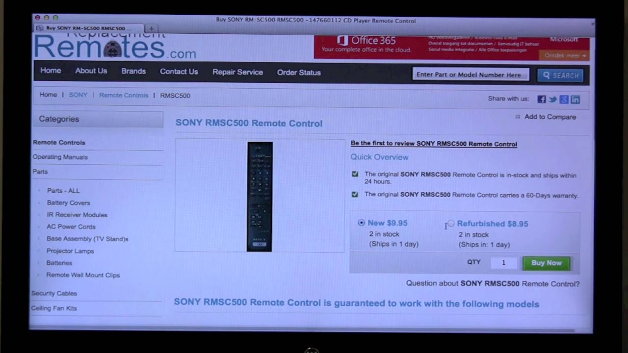 Sony Remote Control Replacement Tutorial - www.ReplacementRemotes.com