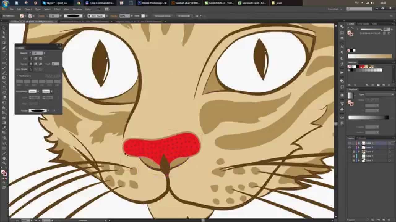 Draw vector cat face
